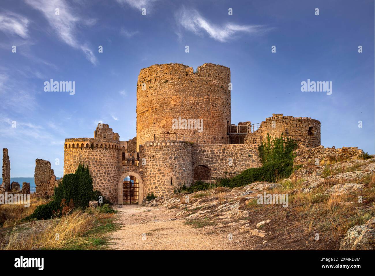 Castle of the town of Moya, Cuenca, Castilla-La Mancha, Spain, with its ...