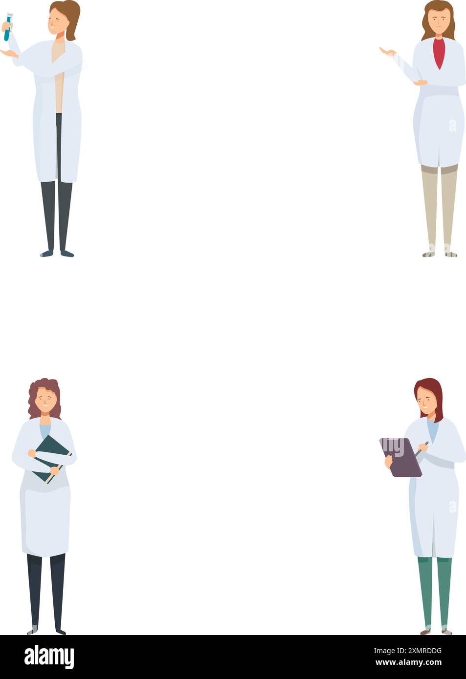 Collection of female characters in science and healthcare roles ...