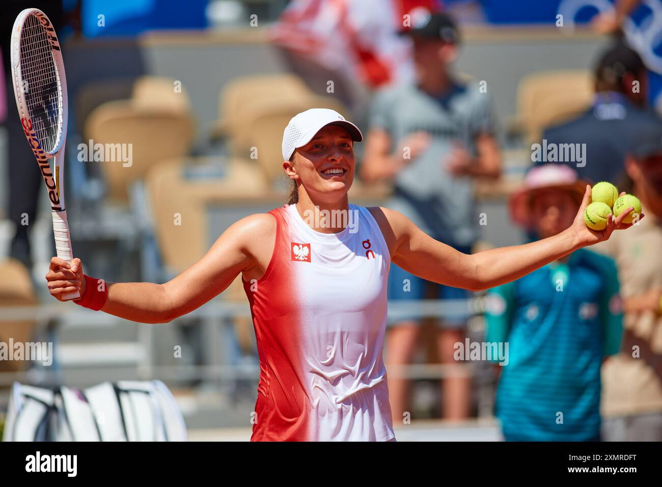 Iga Swiatek of Poland wins against Diane Parry of France during their ...