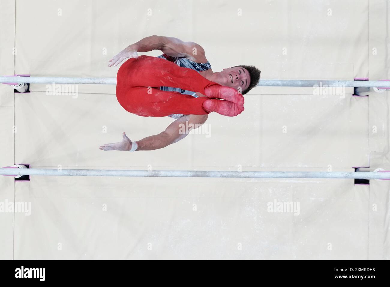 Brody Malone of the United States performs on the parallel bars during ...