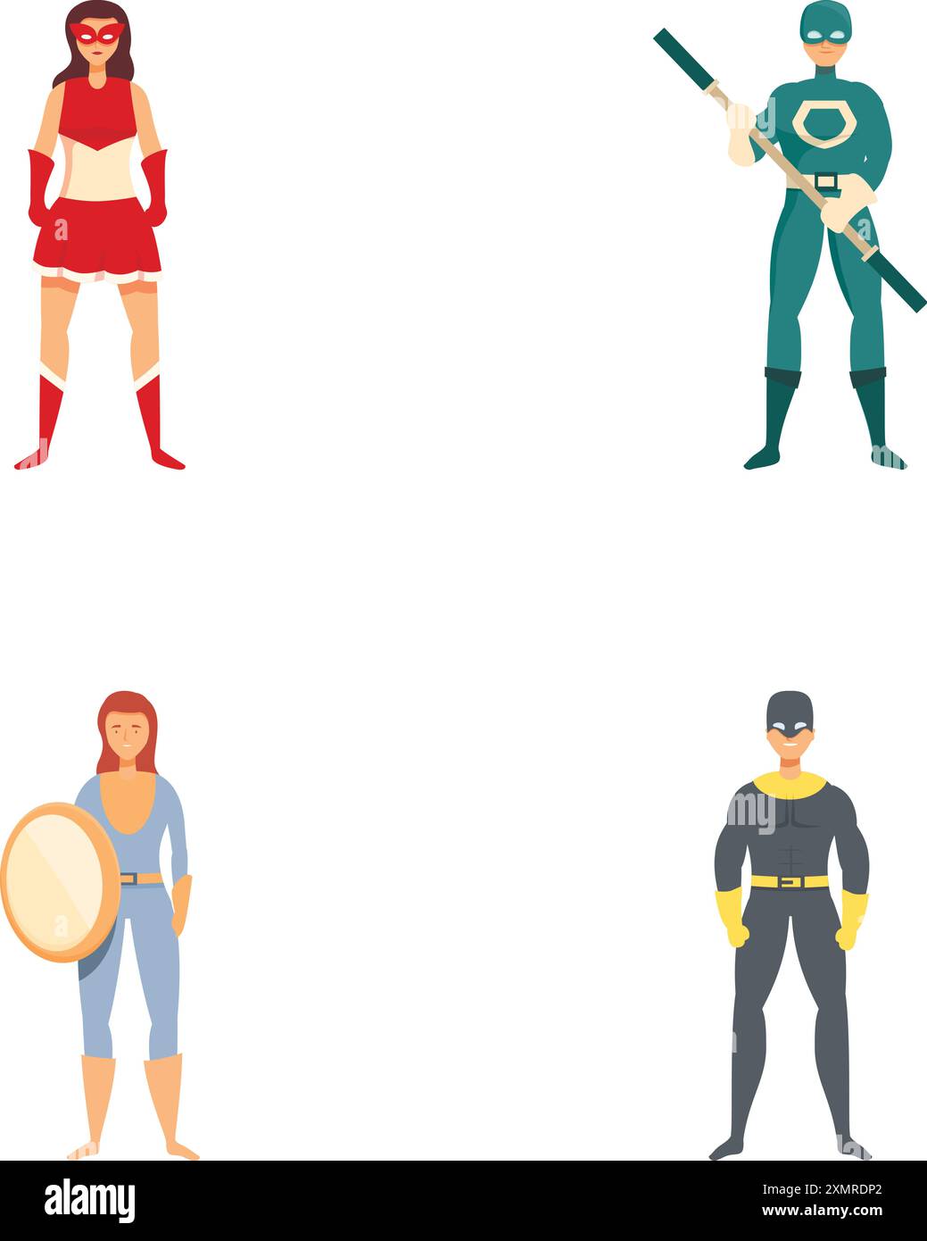 Female and male superheroes cartoon hi-res stock photography and images ...