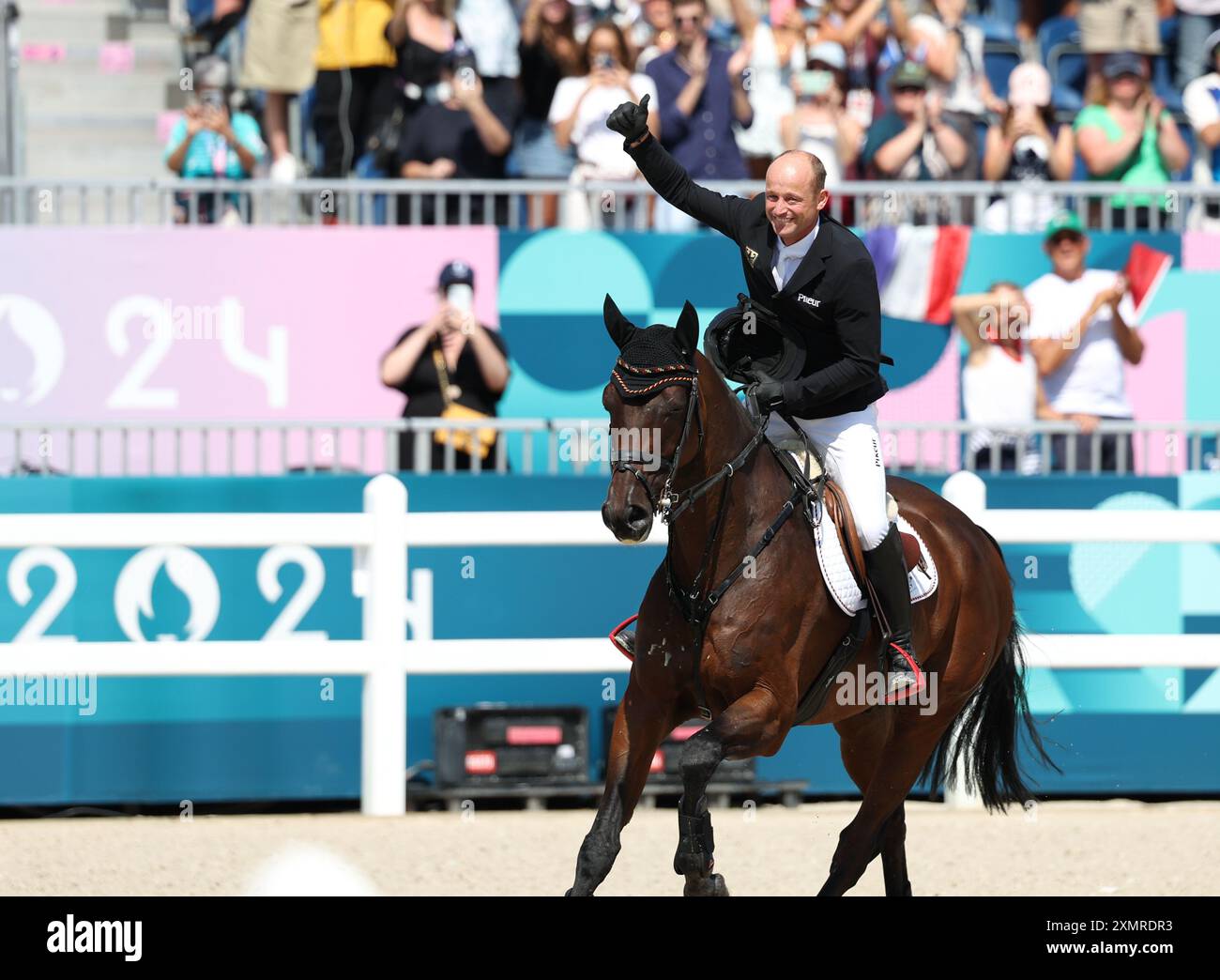 Versailles, France. 29th July, 2024. Michael Jung of Germany, riding ...