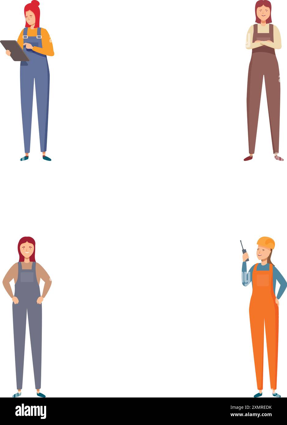 Collection of illustrated women characters in different professional ...