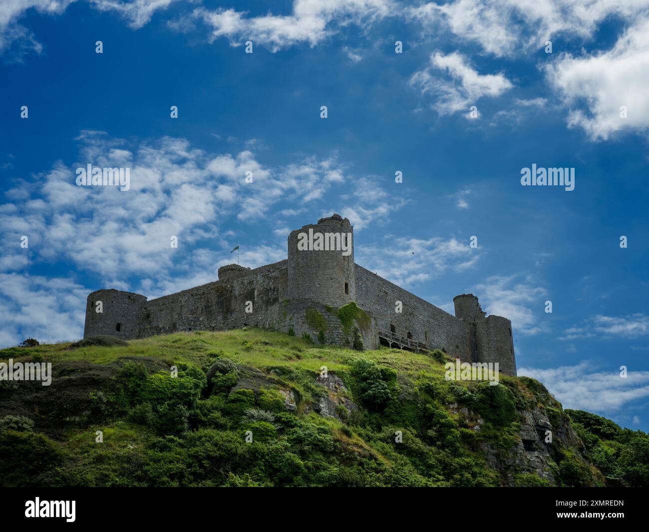 Harlech Castle, a medieval fortification in Harlech, Gwynedd, Wales ...