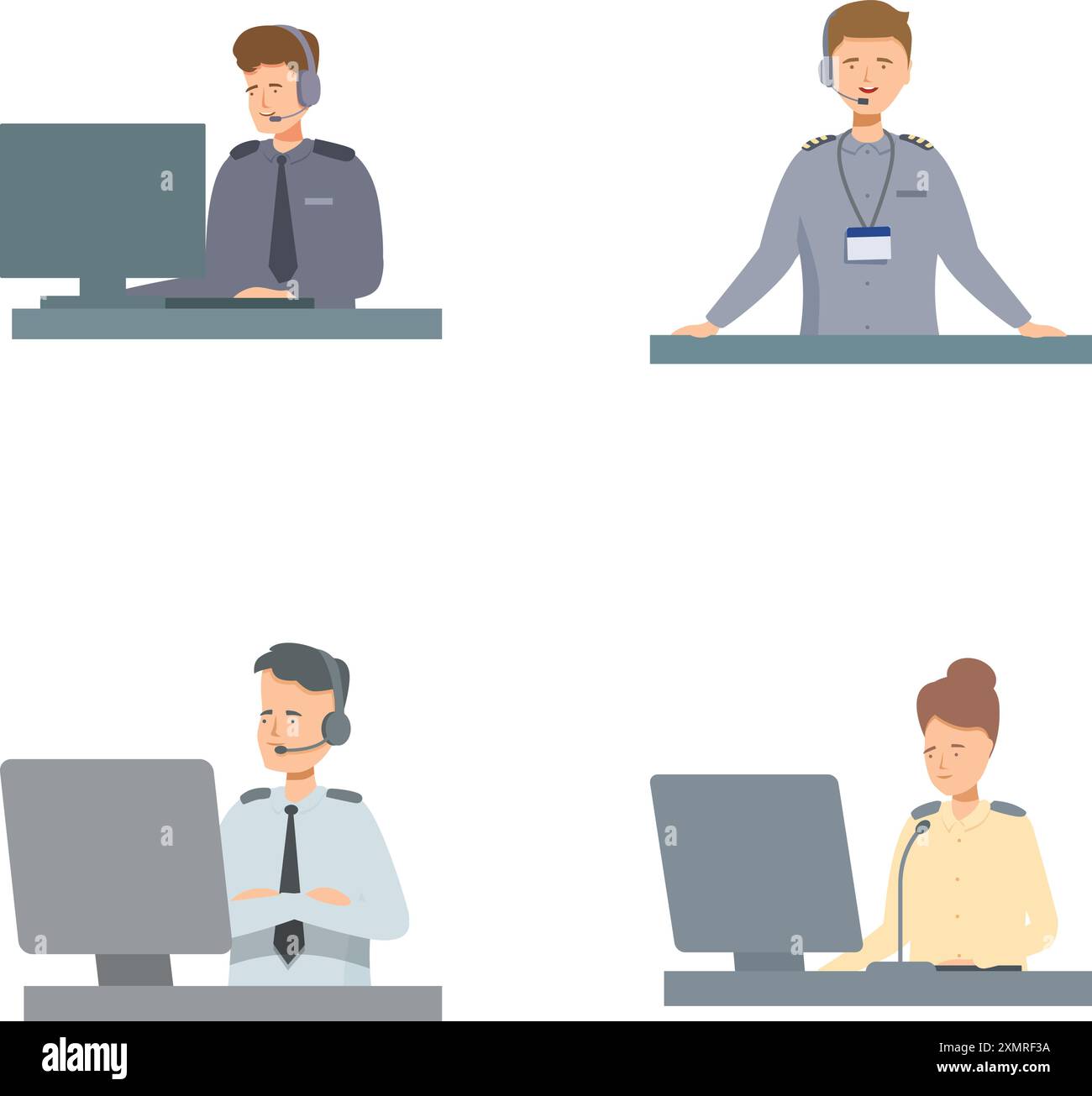 Office staff work on computers Stock Vector Images - Alamy