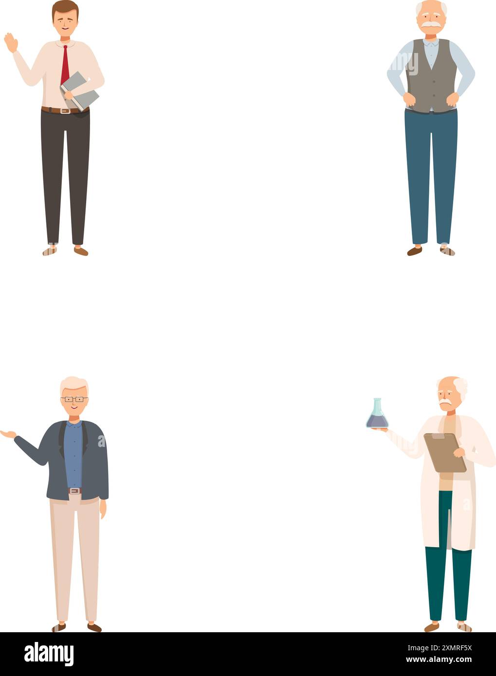 Collection of illustrations featuring men in diverse professional ...