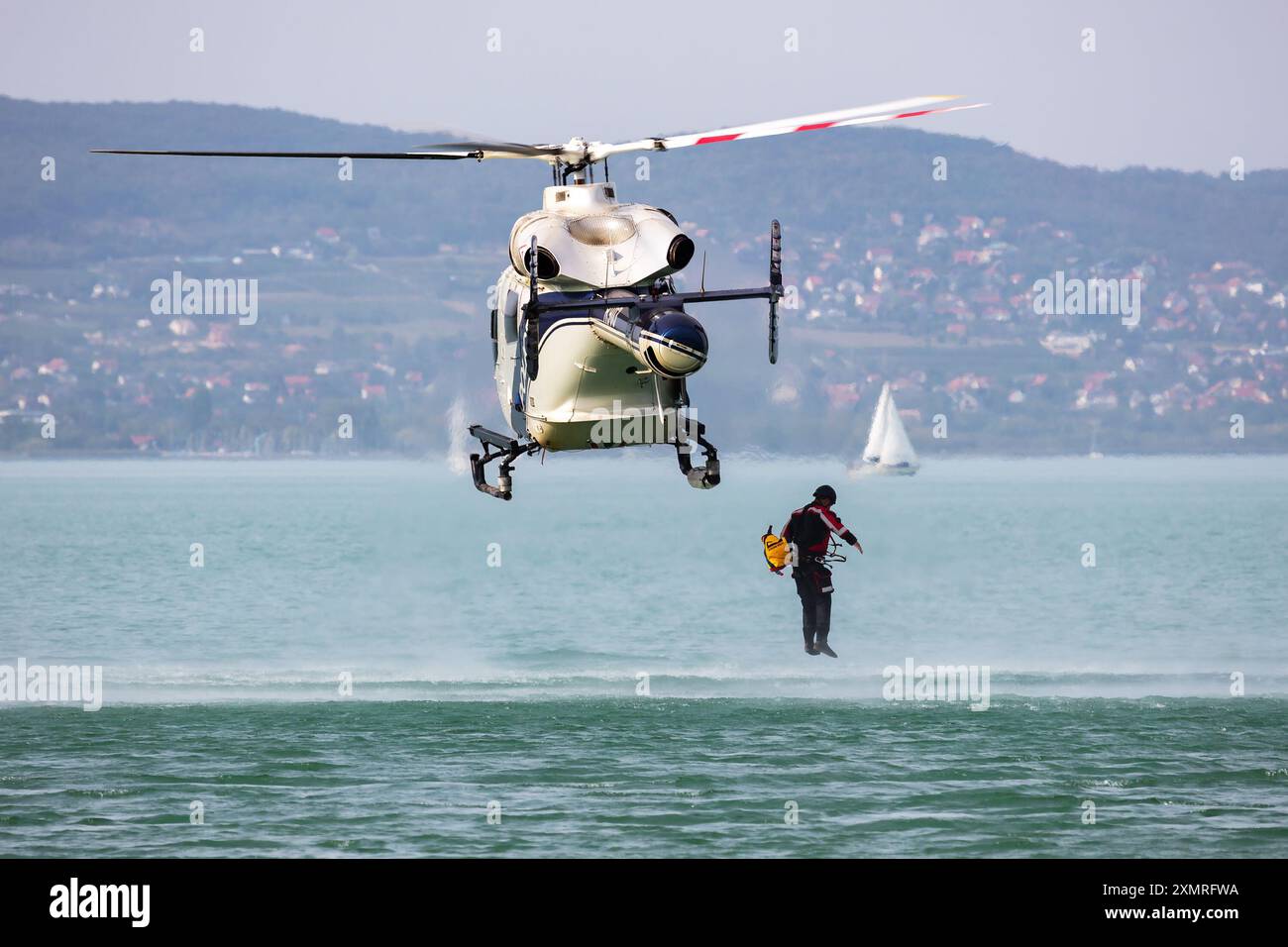 Zamardi, Hungary - September 16, 2020: Hungarian air police MD900 ...