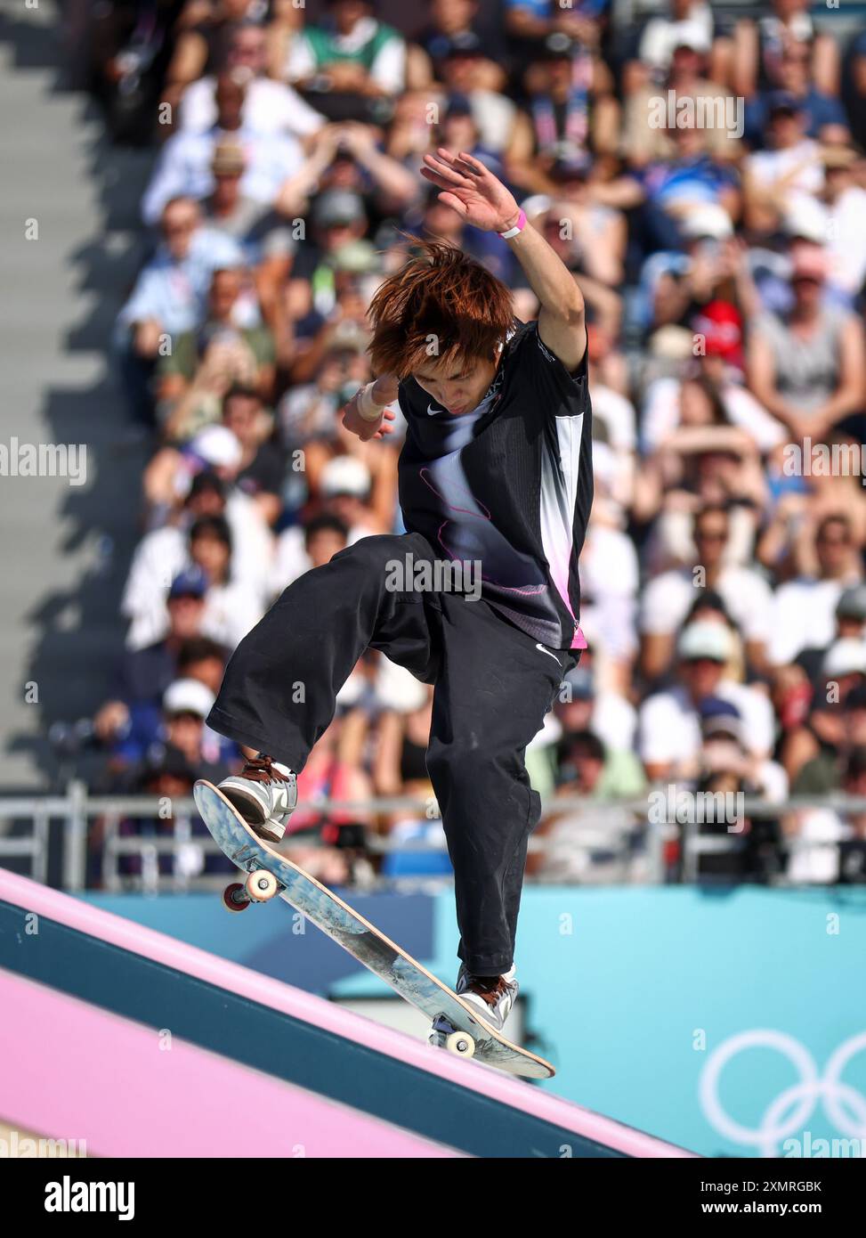 PARIS, FRANCE - JULY 29: Yuto Horigome of Japan compete during the Men ...