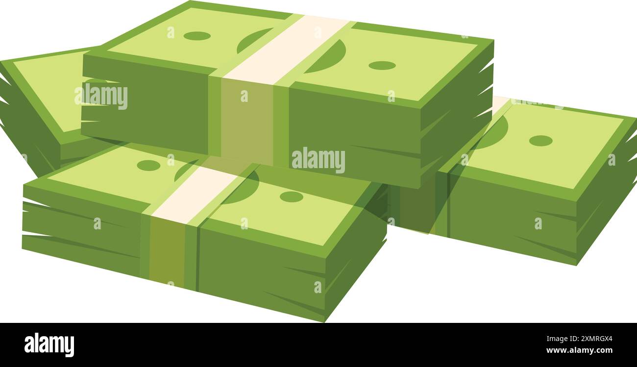 Big stack of cash money representing wealth and savings Stock Vector ...