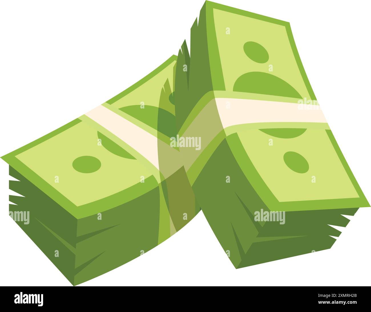 Two stacks of cash falling through the air, creating a motion blur ...