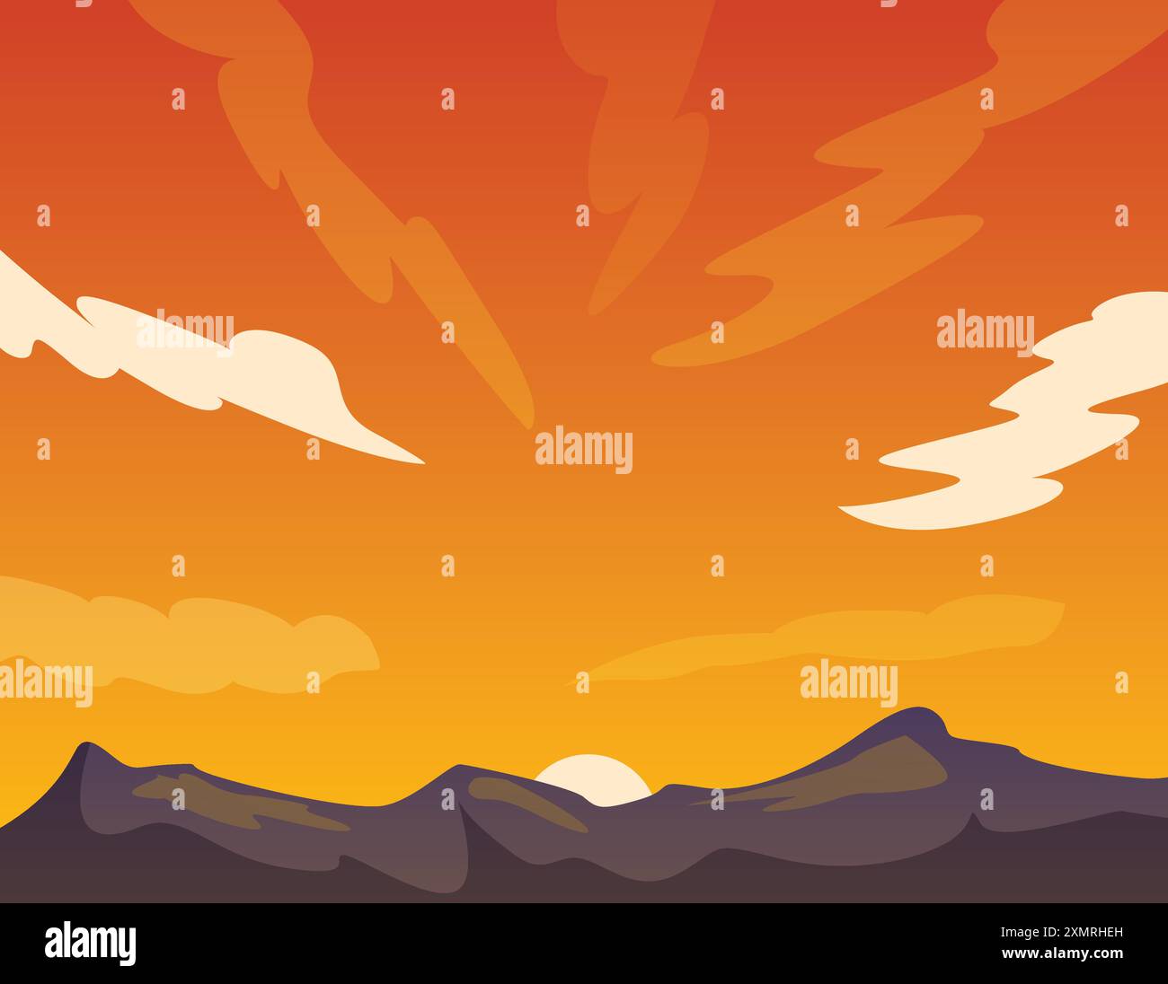 Dramatic view sunset mountain silhouette Cut Out Stock Images ...