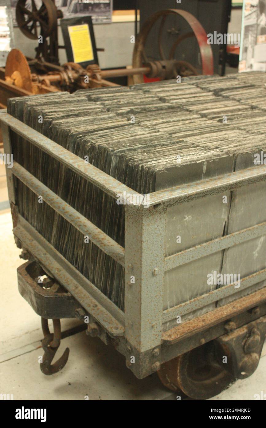 Slate wagon in the museum at the Welsh Highland Heritage Railway ...
