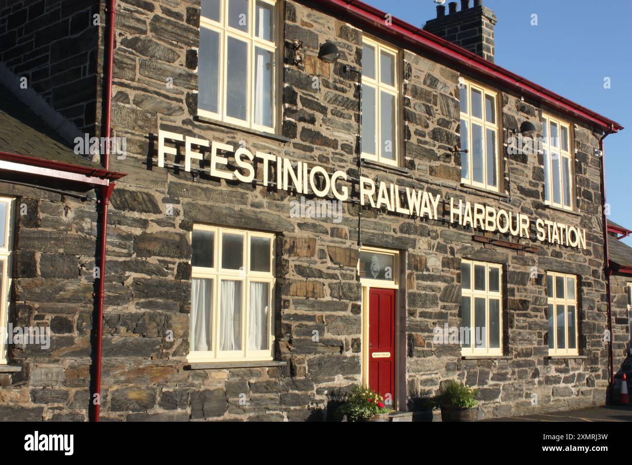 The Ffestiniog Railway Harbour station in Porthmadog, Wales, UK Stock ...