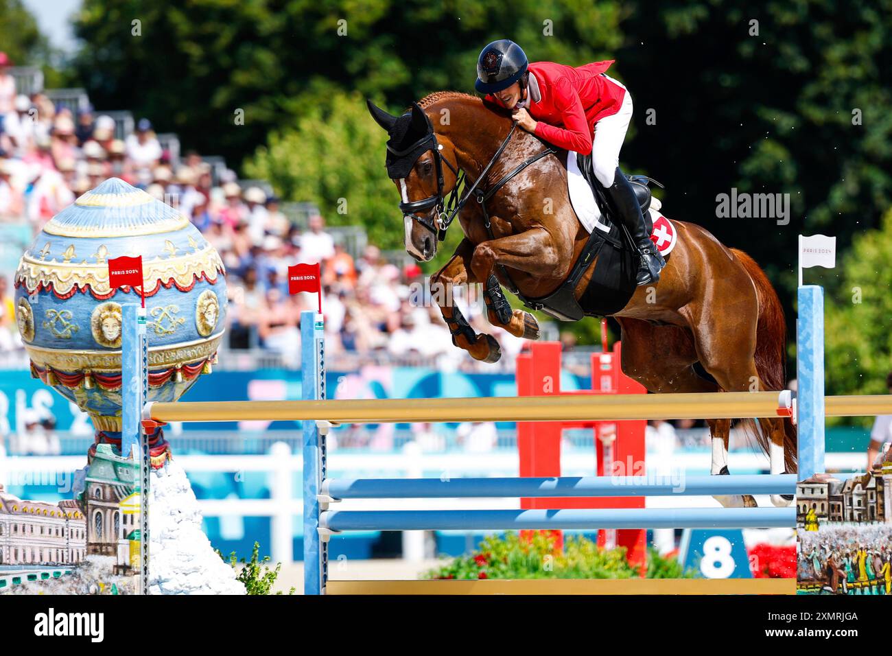 Felix Vogg of Switzerland and horse Dao de L'Ocean compete during the ...
