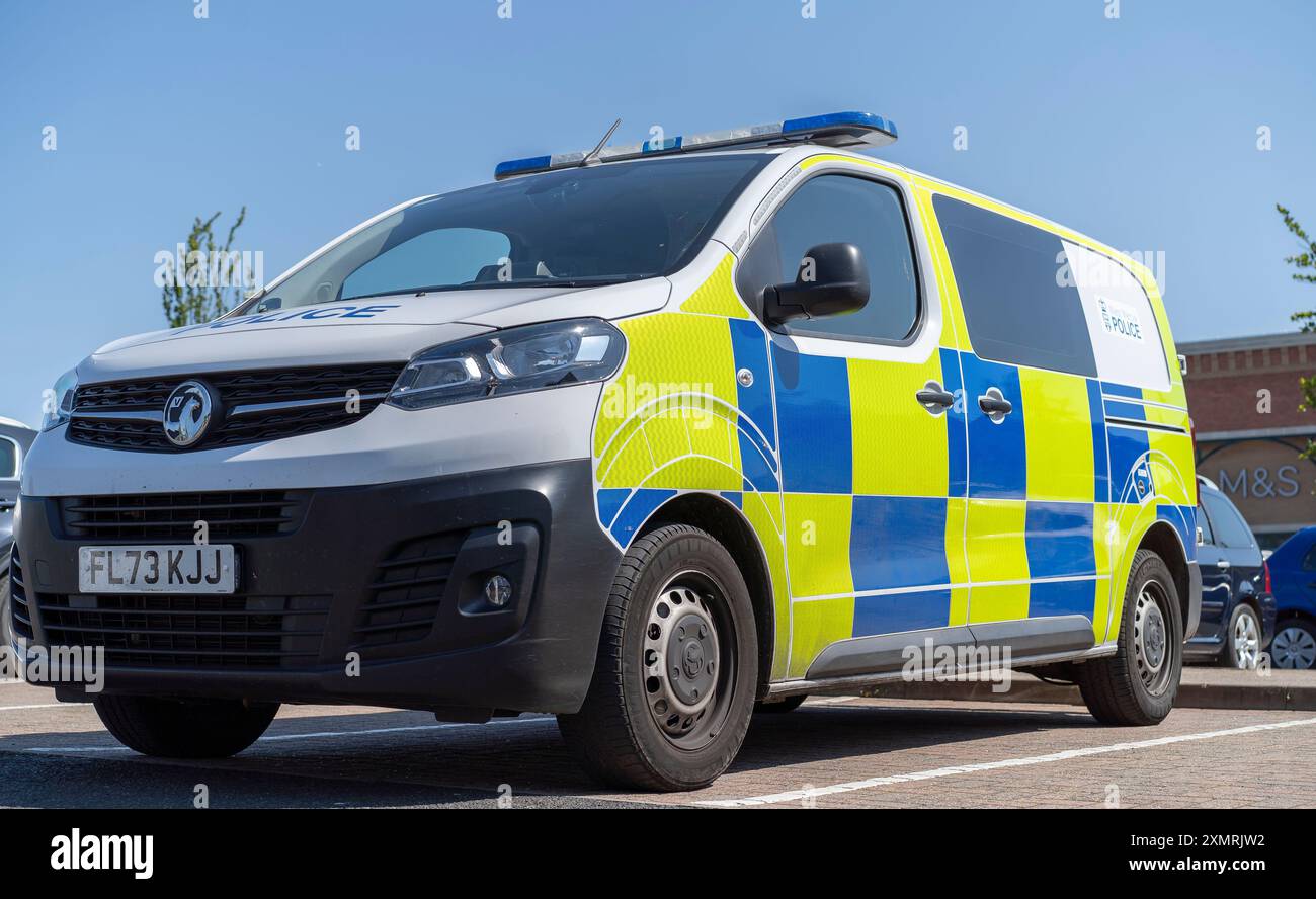 Side view close up of West Mercia Police van (passenger side, nearside ...