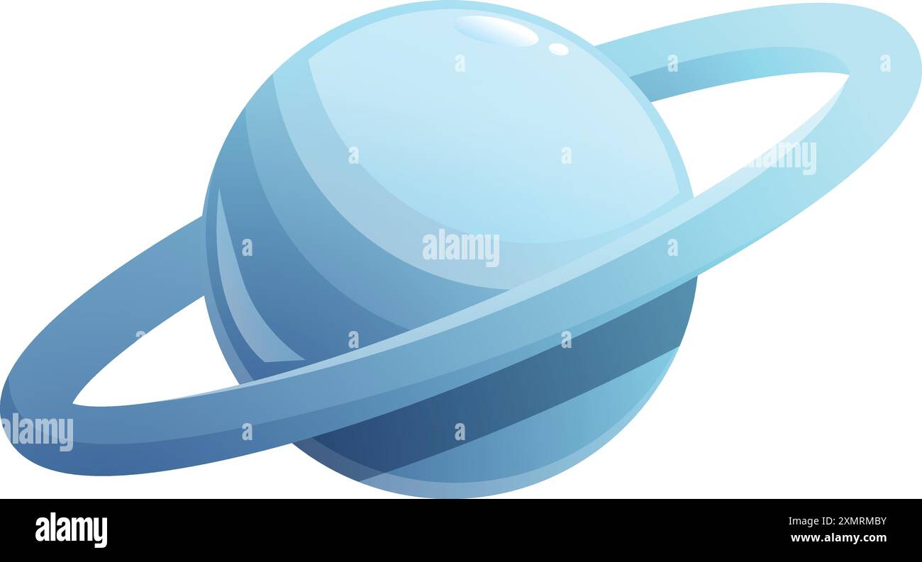 Cartoon blue planet with rings orbiting in the space Stock Vector Image ...