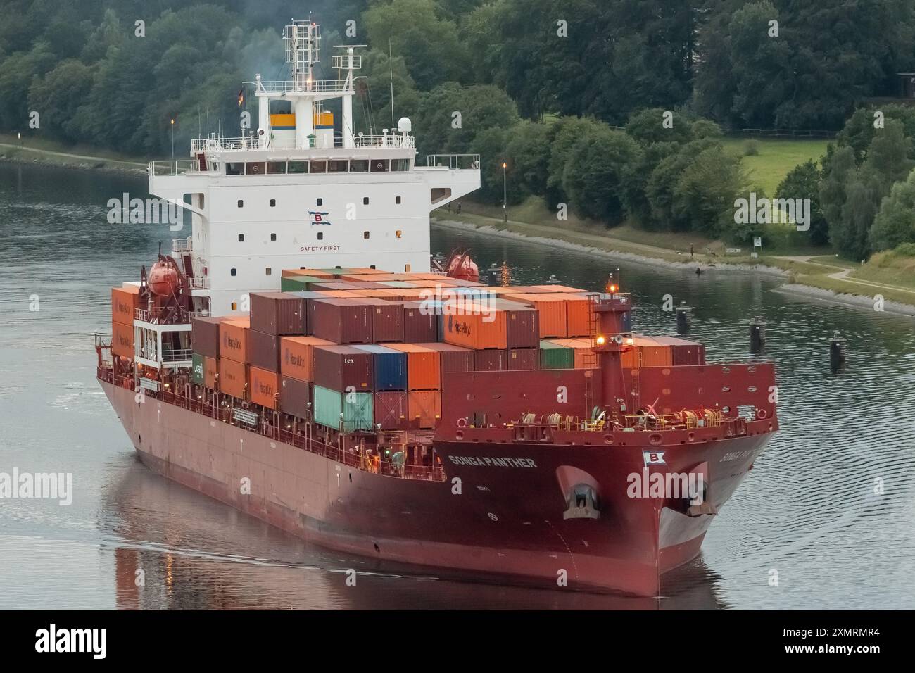 Containership SONGA PANTHER passing the Kiel Canal for the very first ...