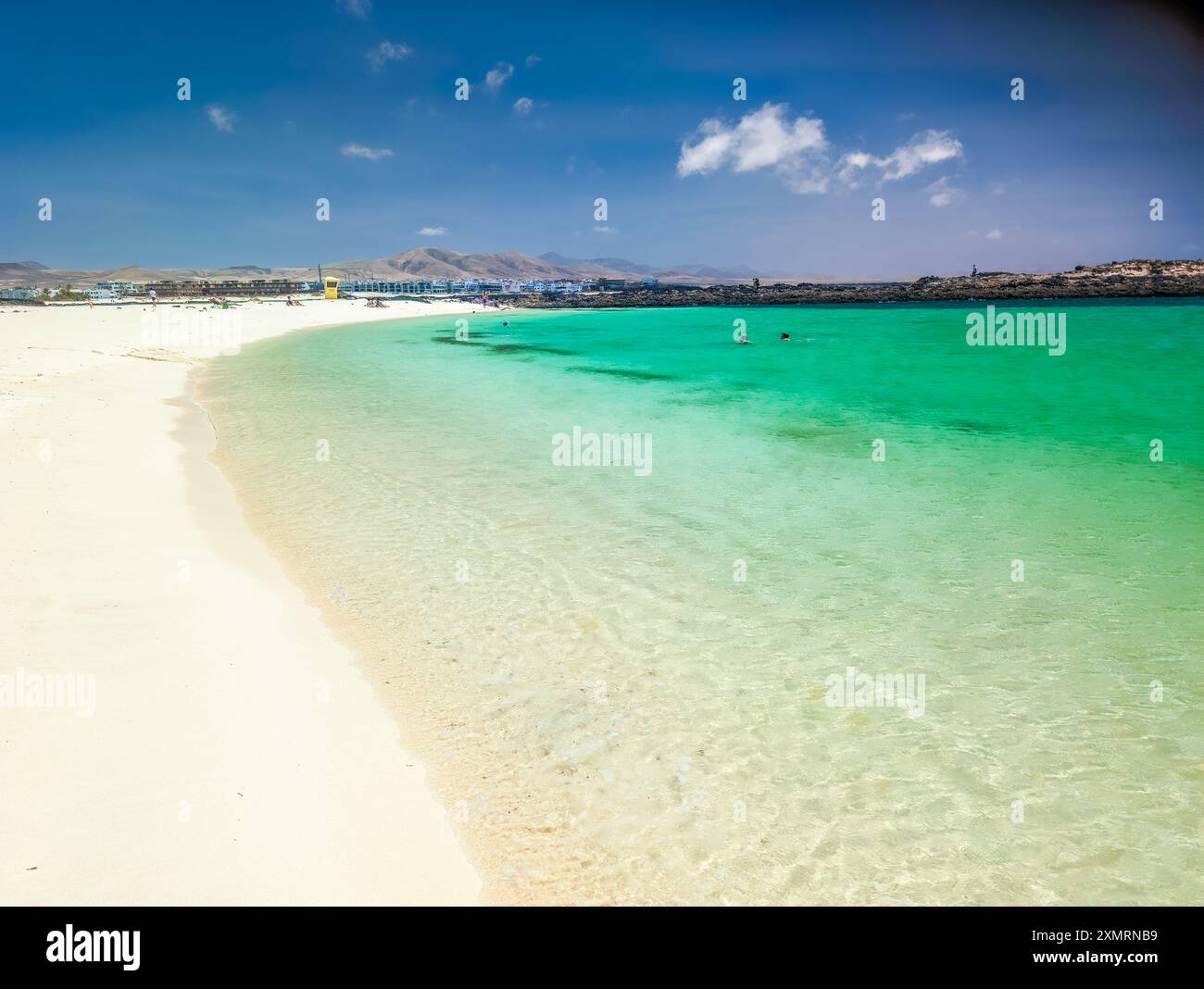 View of the beautiful Playa Chica Beach, El Cotillo - Fuerteventura ...