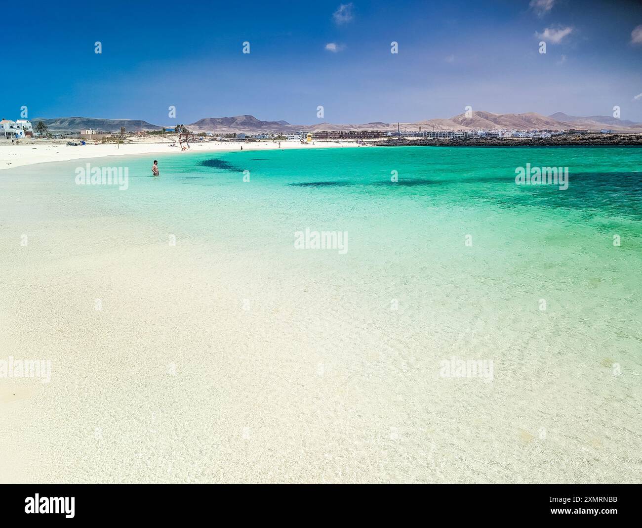 View of the beautiful Playa Chica Beach, El Cotillo - Fuerteventura ...