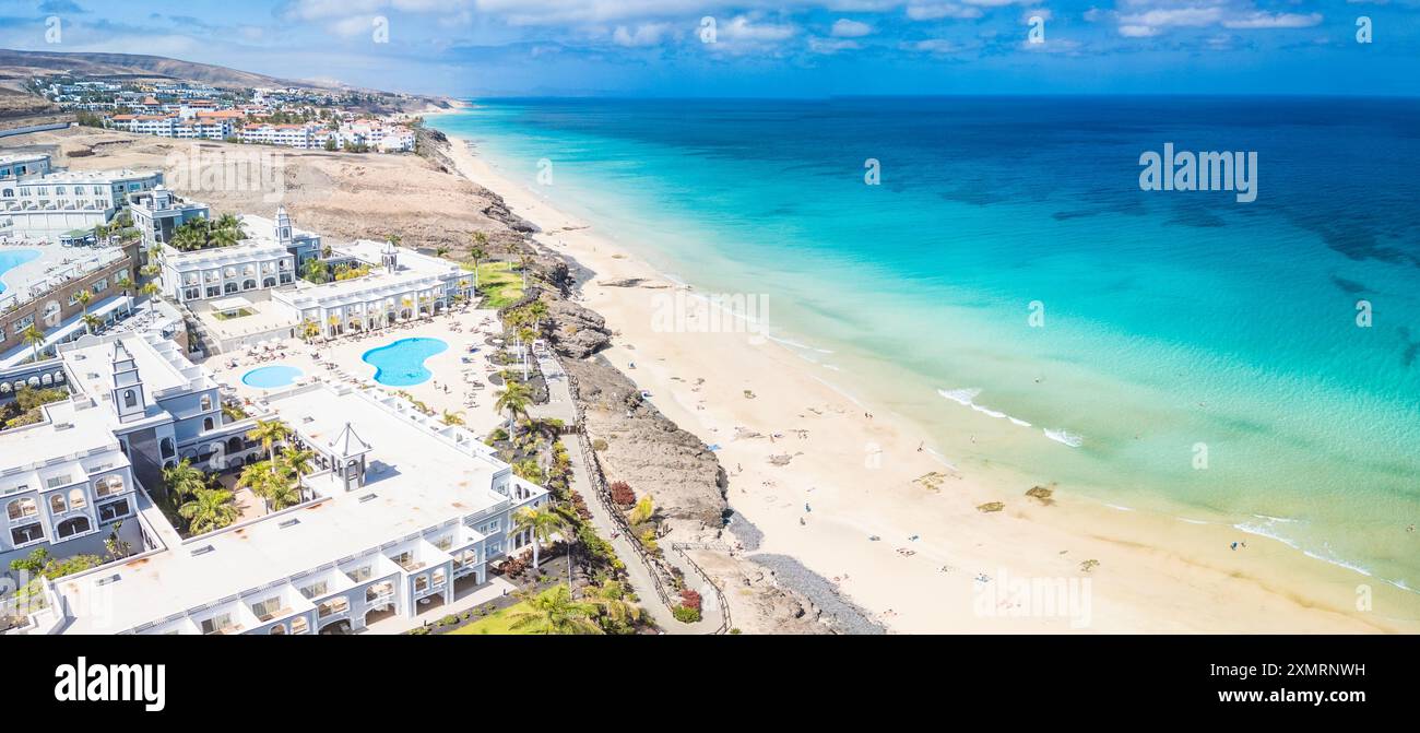Aerial views of Butihondo and Jandia beach, Fuerteventura, Canary ...