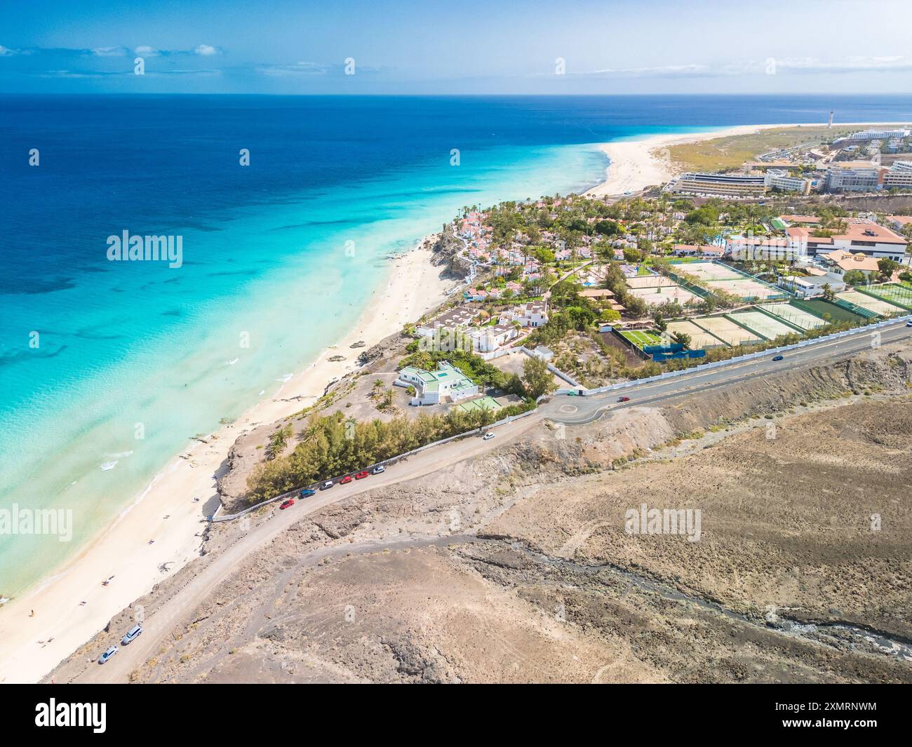 Aerial views of Butihondo and Jandia beach, Fuerteventura, Canary ...