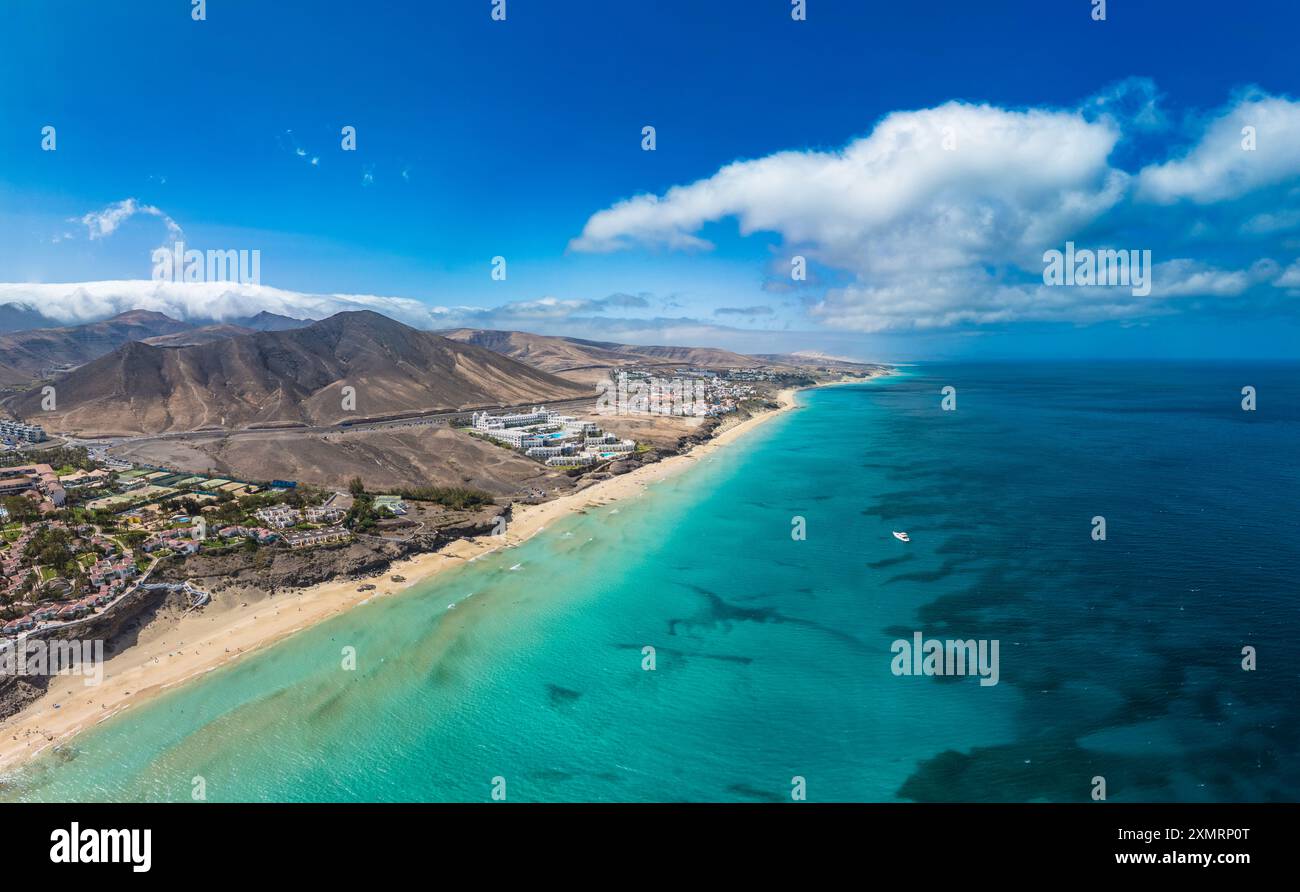 Aerial views of Butihondo and Jandia beach, Fuerteventura, Canary ...