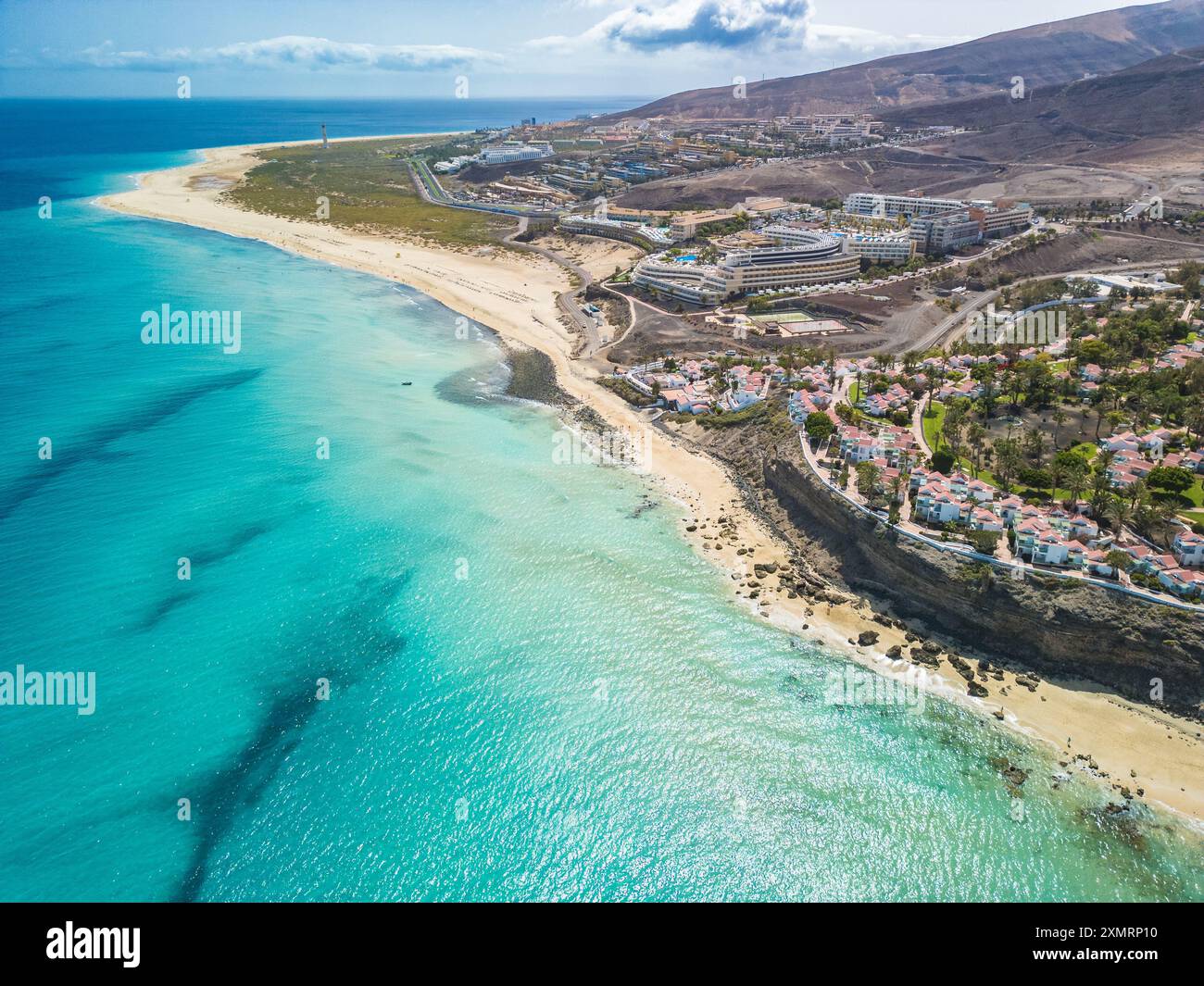 Aerial views of Butihondo and Jandia beach, Fuerteventura, Canary ...