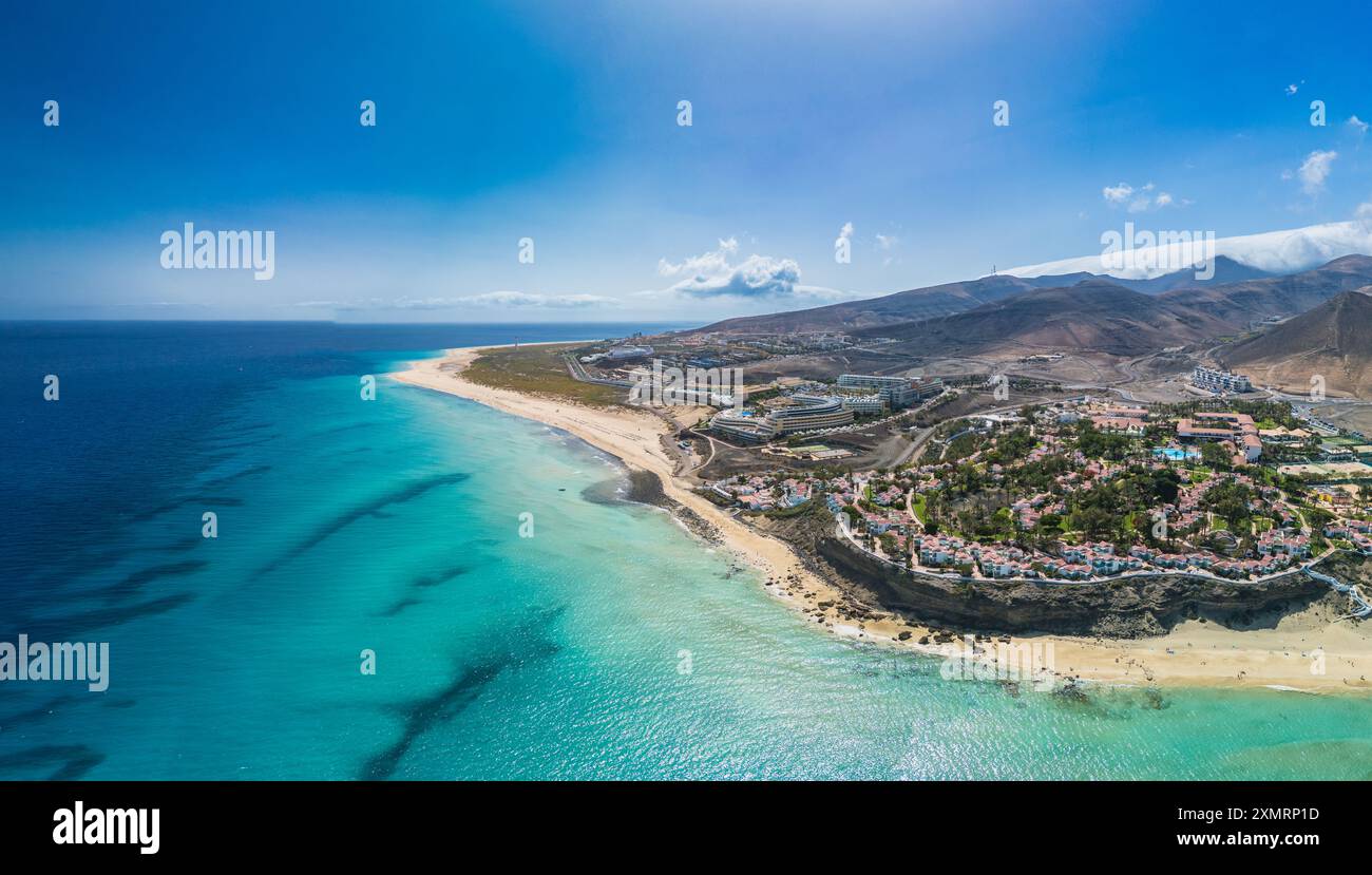 Aerial views of Butihondo and Jandia beach, Fuerteventura, Canary ...
