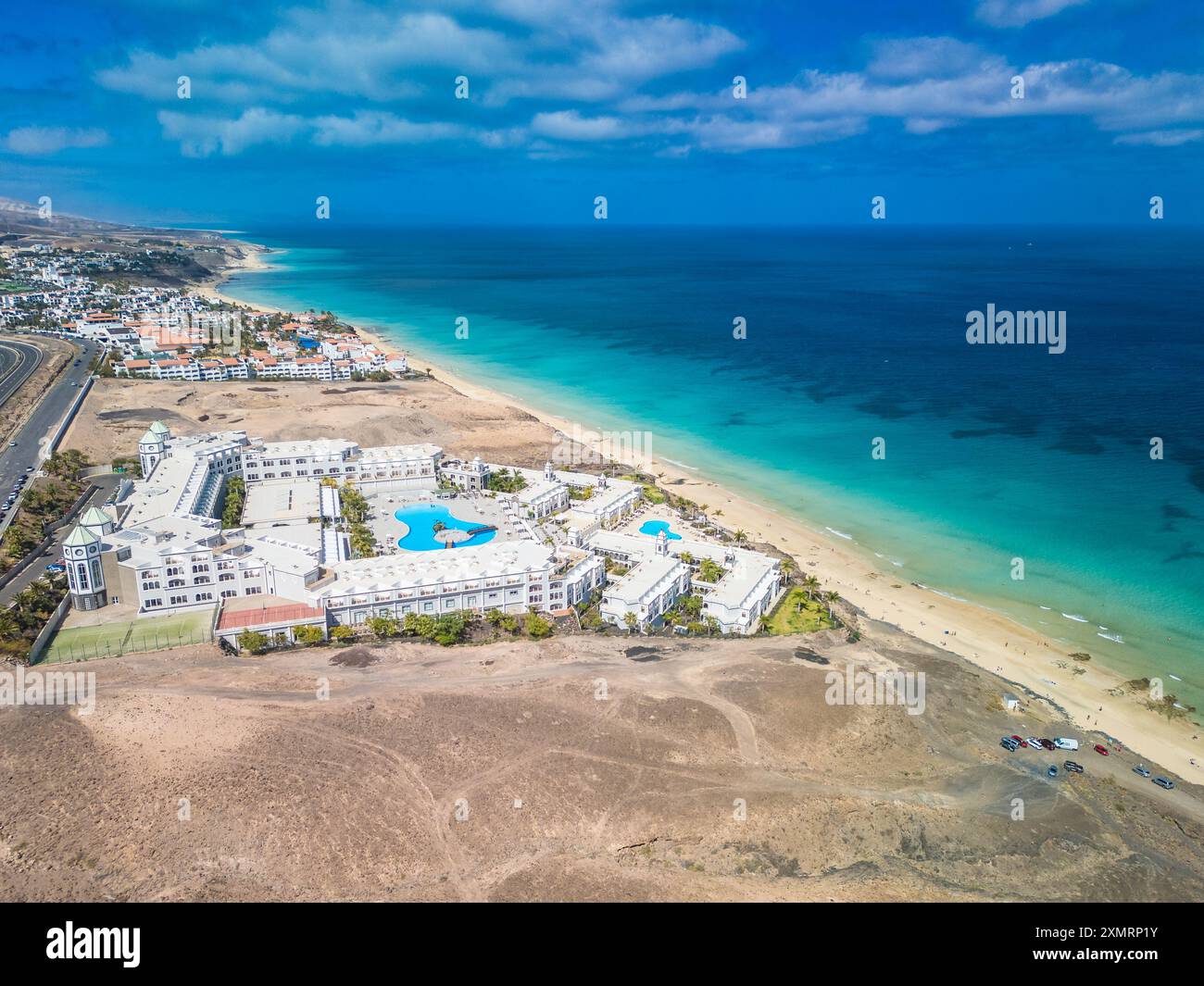 Aerial views of Butihondo and Jandia beach, Fuerteventura, Canary ...