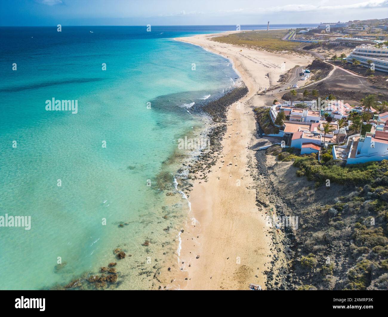 Aerial views of Butihondo and Jandia beach, Fuerteventura, Canary ...