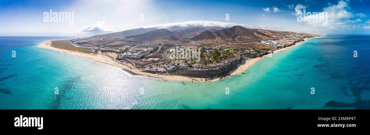 Aerial views of Butihondo and Jandia beach, Fuerteventura, Canary ...
