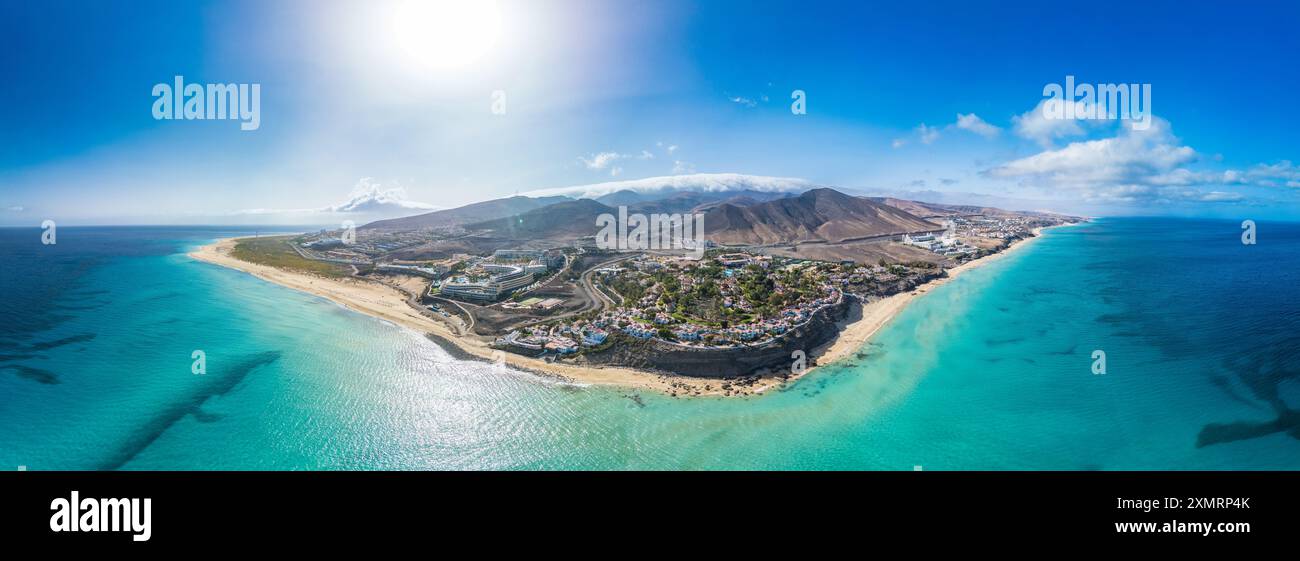 Aerial views of Butihondo and Jandia beach, Fuerteventura, Canary ...