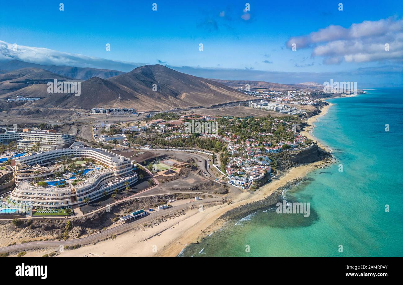 Aerial views of Butihondo and Jandia beach, Fuerteventura, Canary ...