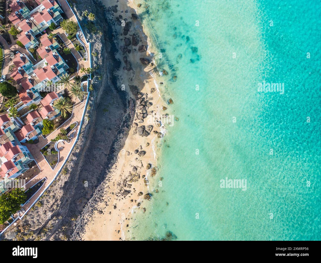 Aerial views of Butihondo and Jandia beach, Fuerteventura, Canary ...
