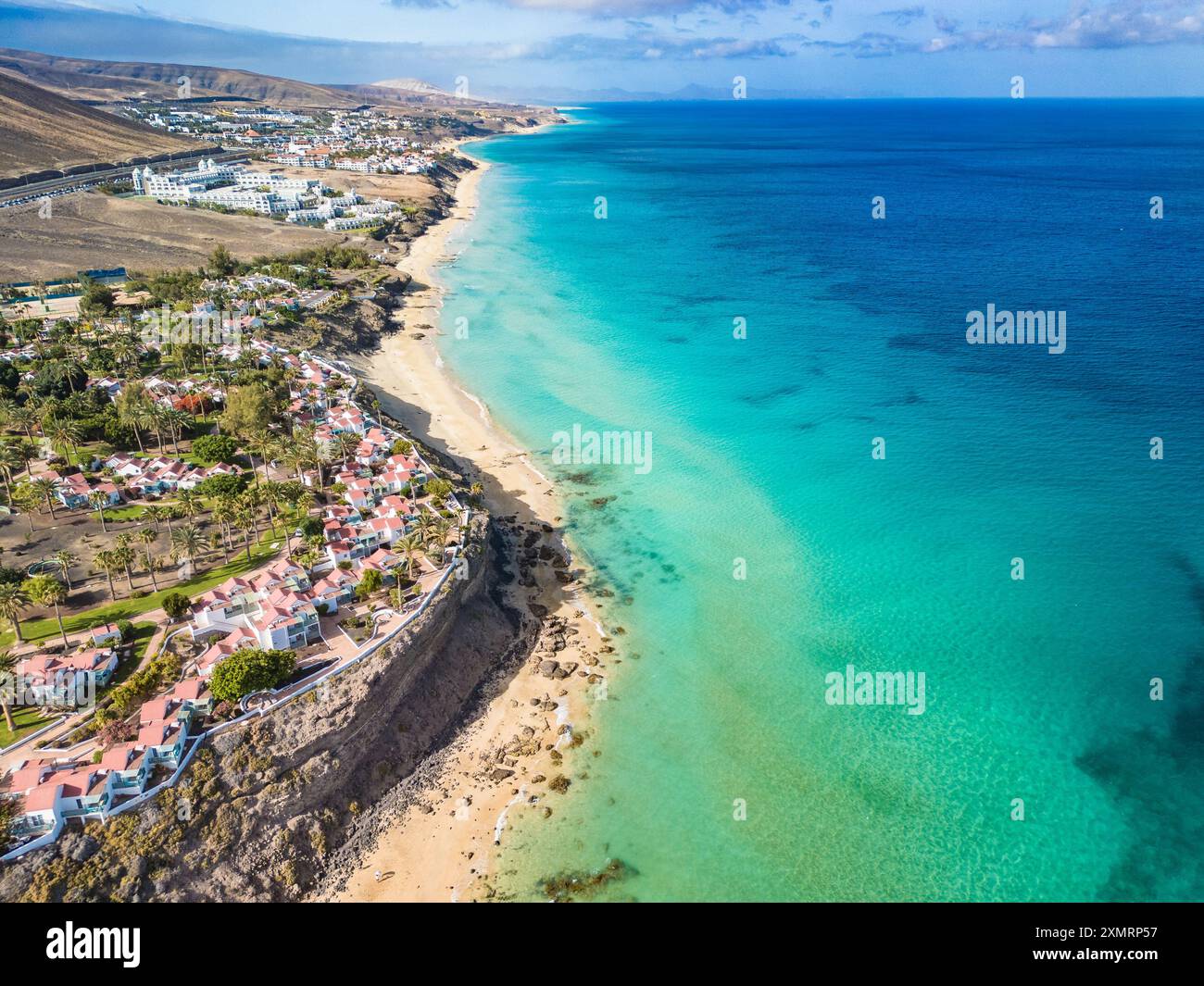 Aerial views of Butihondo and Jandia beach, Fuerteventura, Canary ...