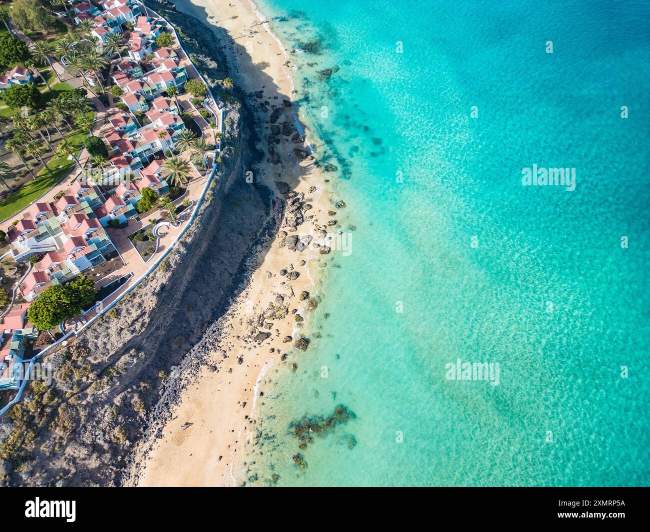 Aerial views of Butihondo and Jandia beach, Fuerteventura, Canary ...