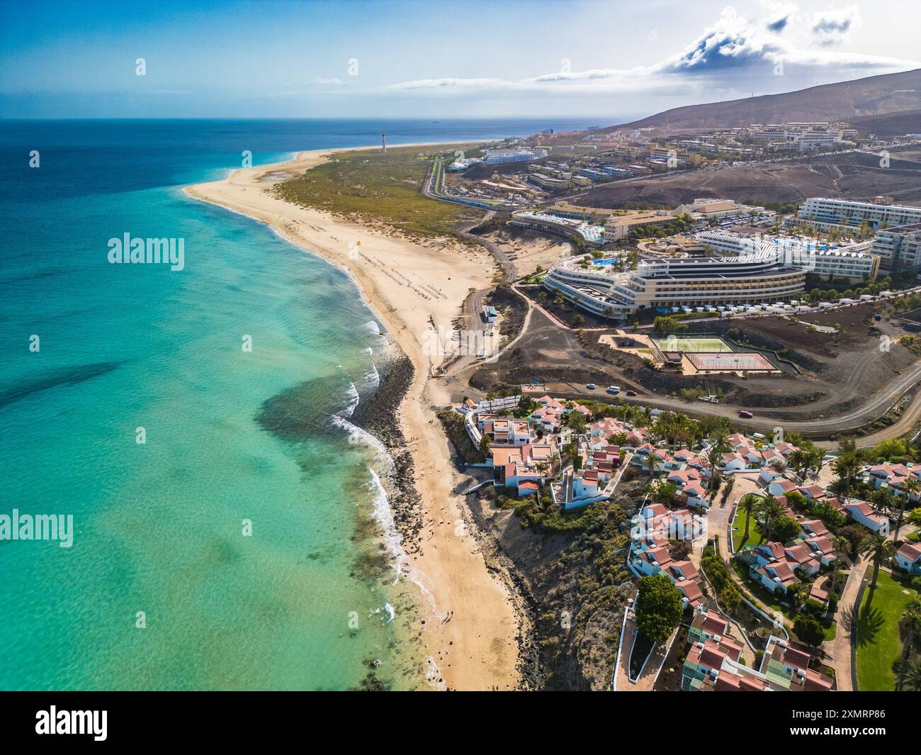 Aerial views of Butihondo and Jandia beach, Fuerteventura, Canary ...
