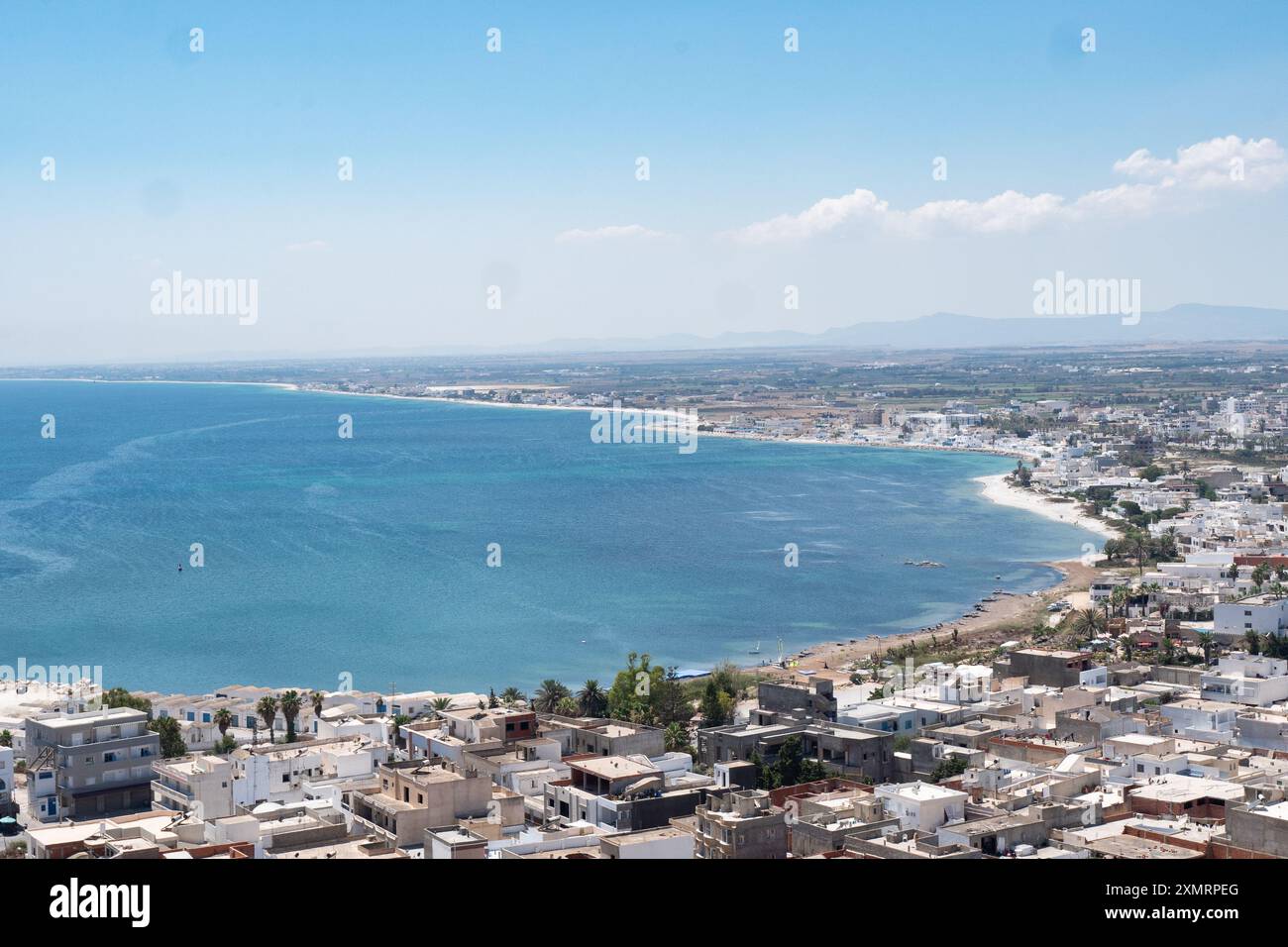 Top view of the bay of the mediterranean city of Kelibia, Tunisia Stock ...