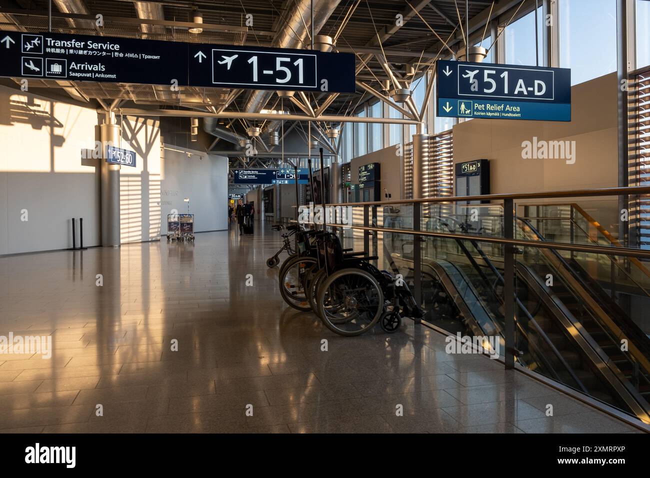 Empty airport terminal. Helsinki Vantaa international airport Stock ...