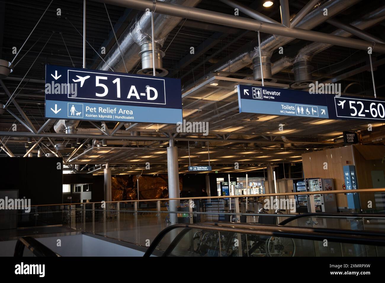 Empty airport terminal. Helsinki Vantaa international airport Stock ...