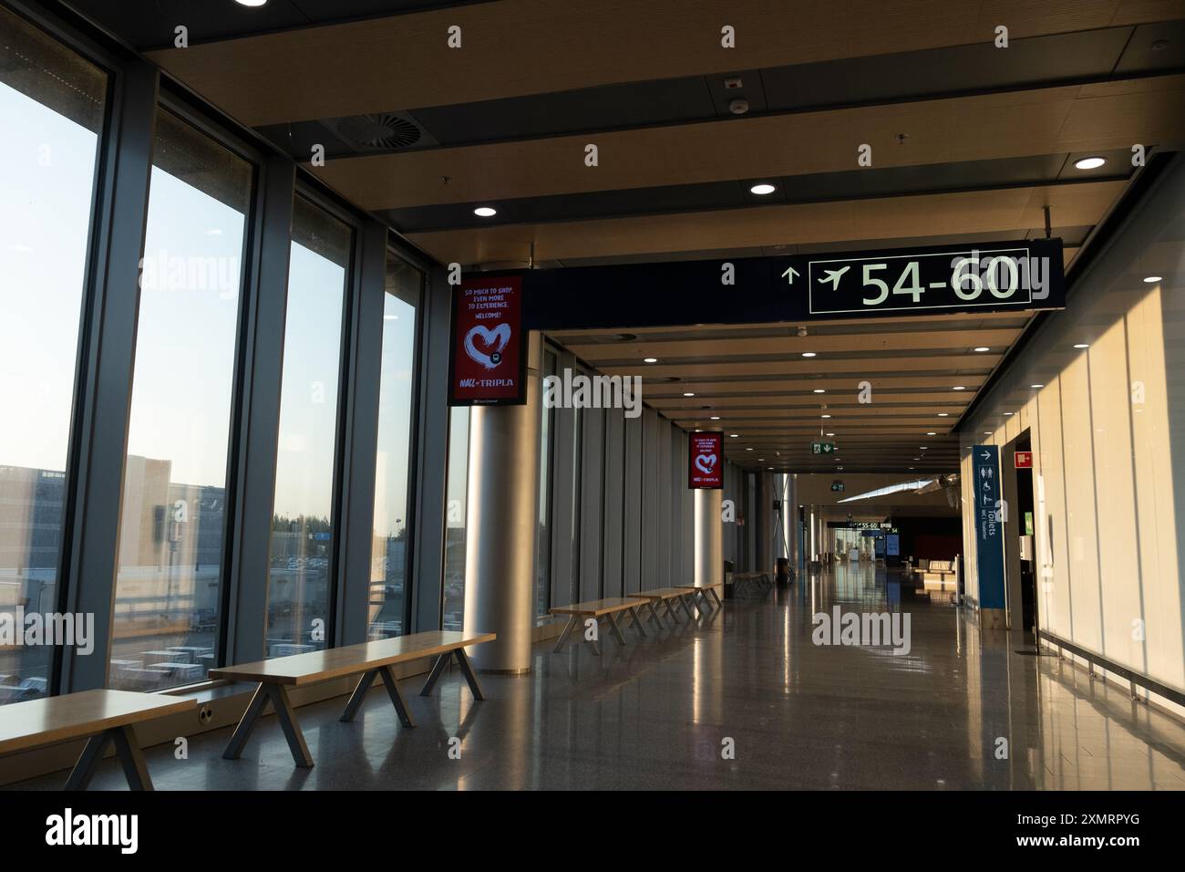 Empty airport terminal. Helsinki Vantaa international airport Stock ...