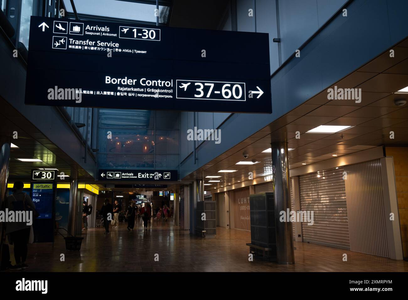 Electronic information airport notice board. Border control, gate ...