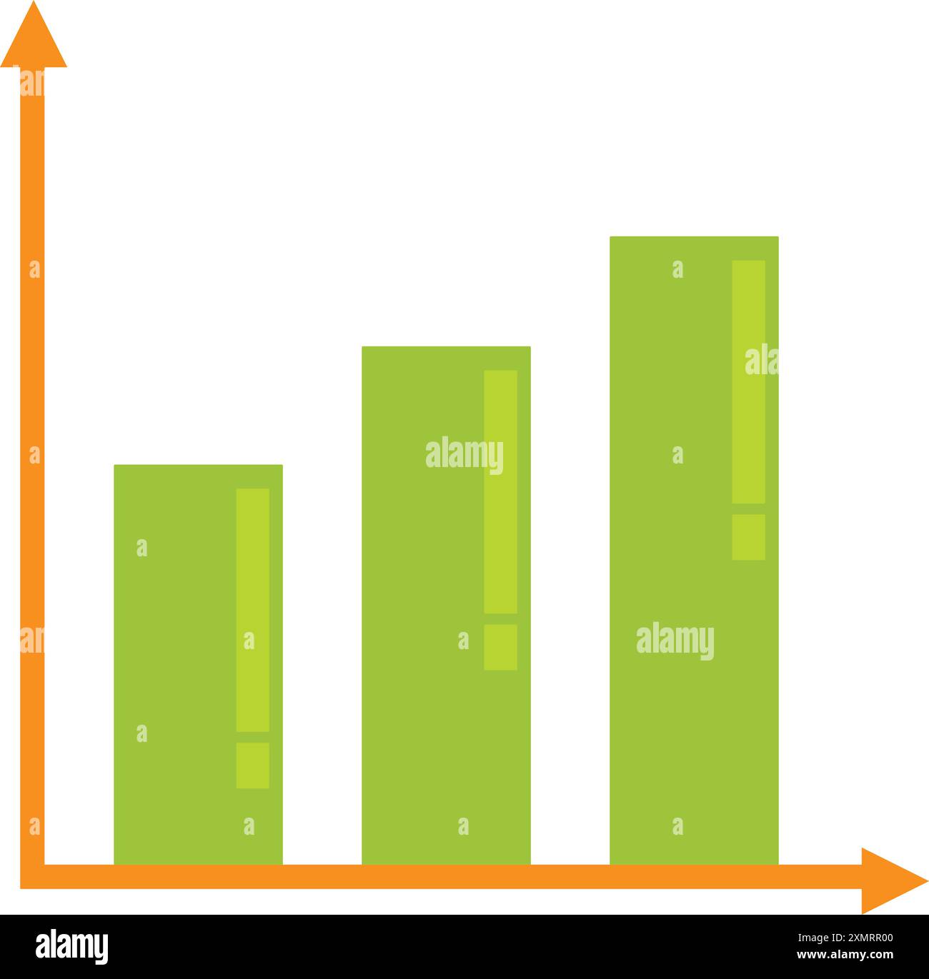 Green bar chart is growing upwards on a white background Stock Vector ...