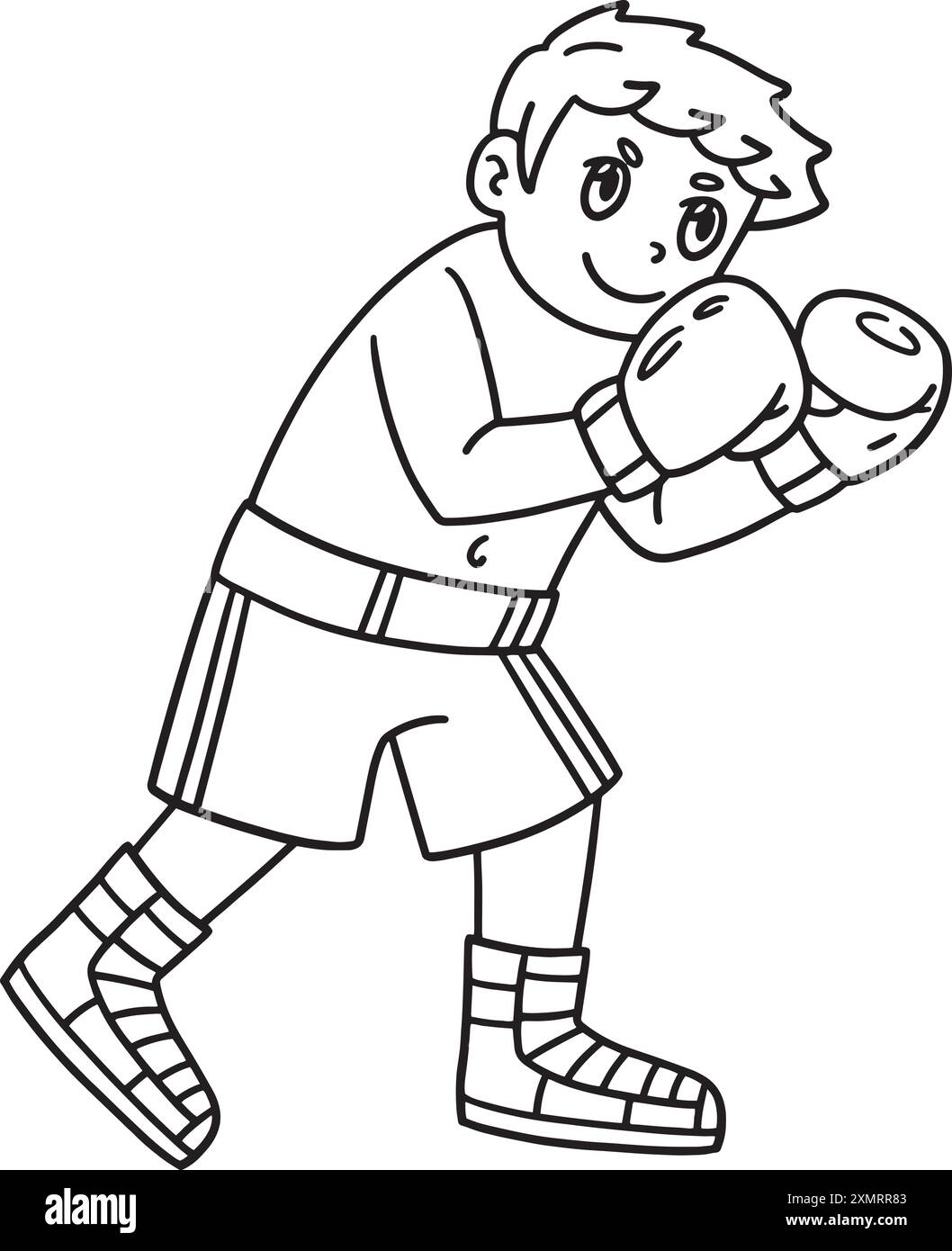 Boxing Boxer Raising Arms to Block Isolated Stock Vector Image & Art ...