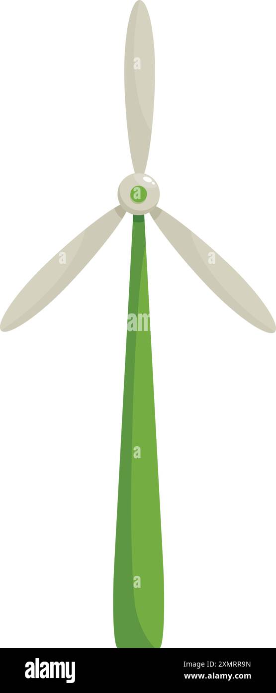 Green wind turbine generating renewable energy, promoting ...