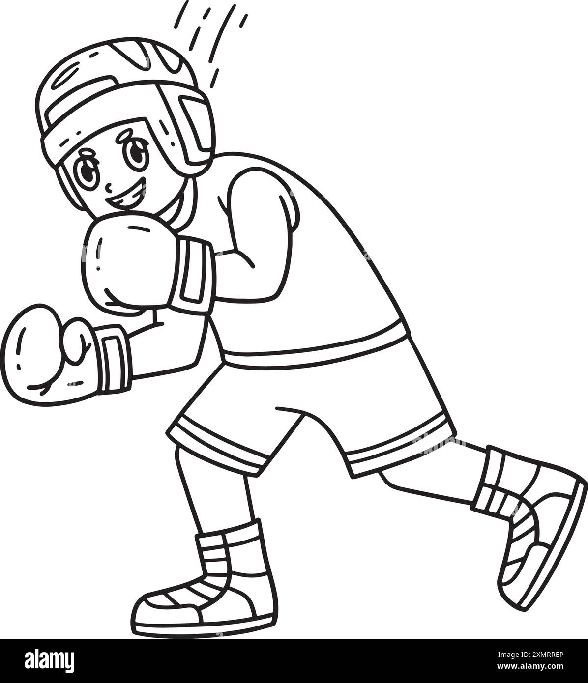 Boxing Boxer Evading Isolated Coloring Page Stock Vector Image & Art ...