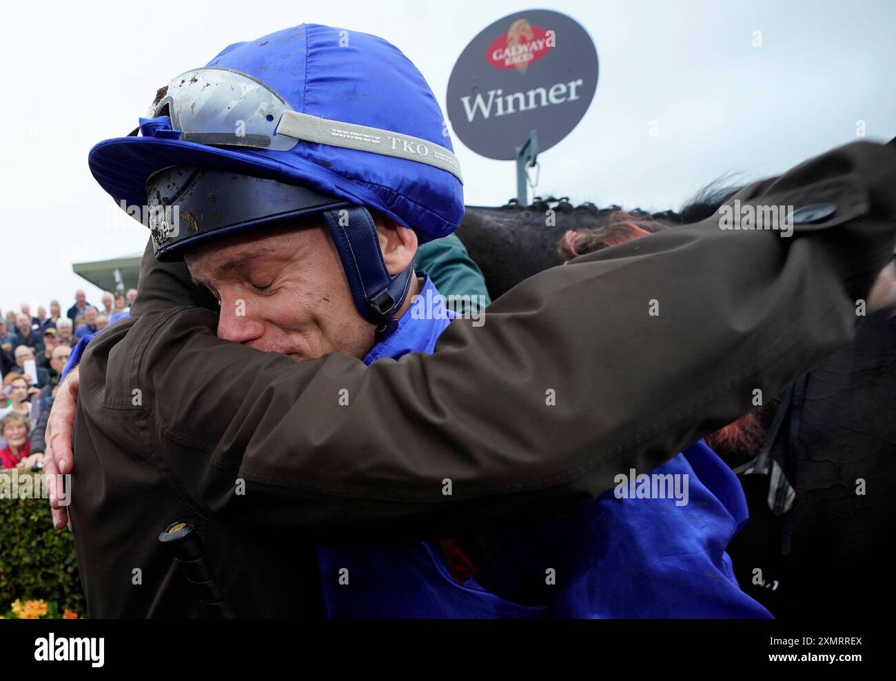 Jockey David Dunsdon (right) with Trainer Willie Mullins after winning ...