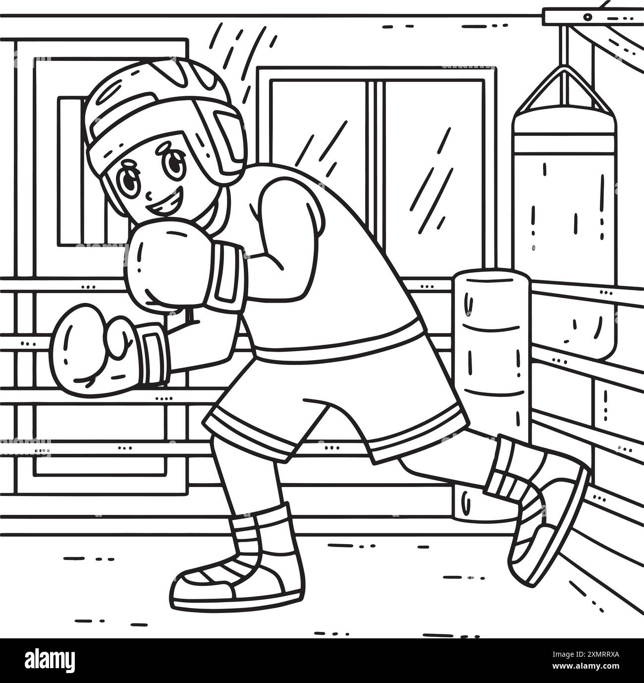 Boxing Boxer Evading Coloring Page for Kids Stock Vector Image & Art ...