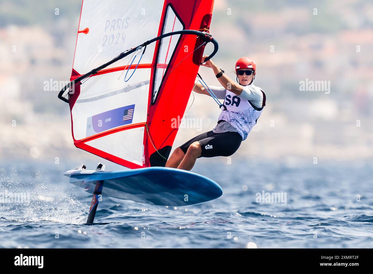 Noah Lyons of The, United States. , . competes in men's windsurfing ...