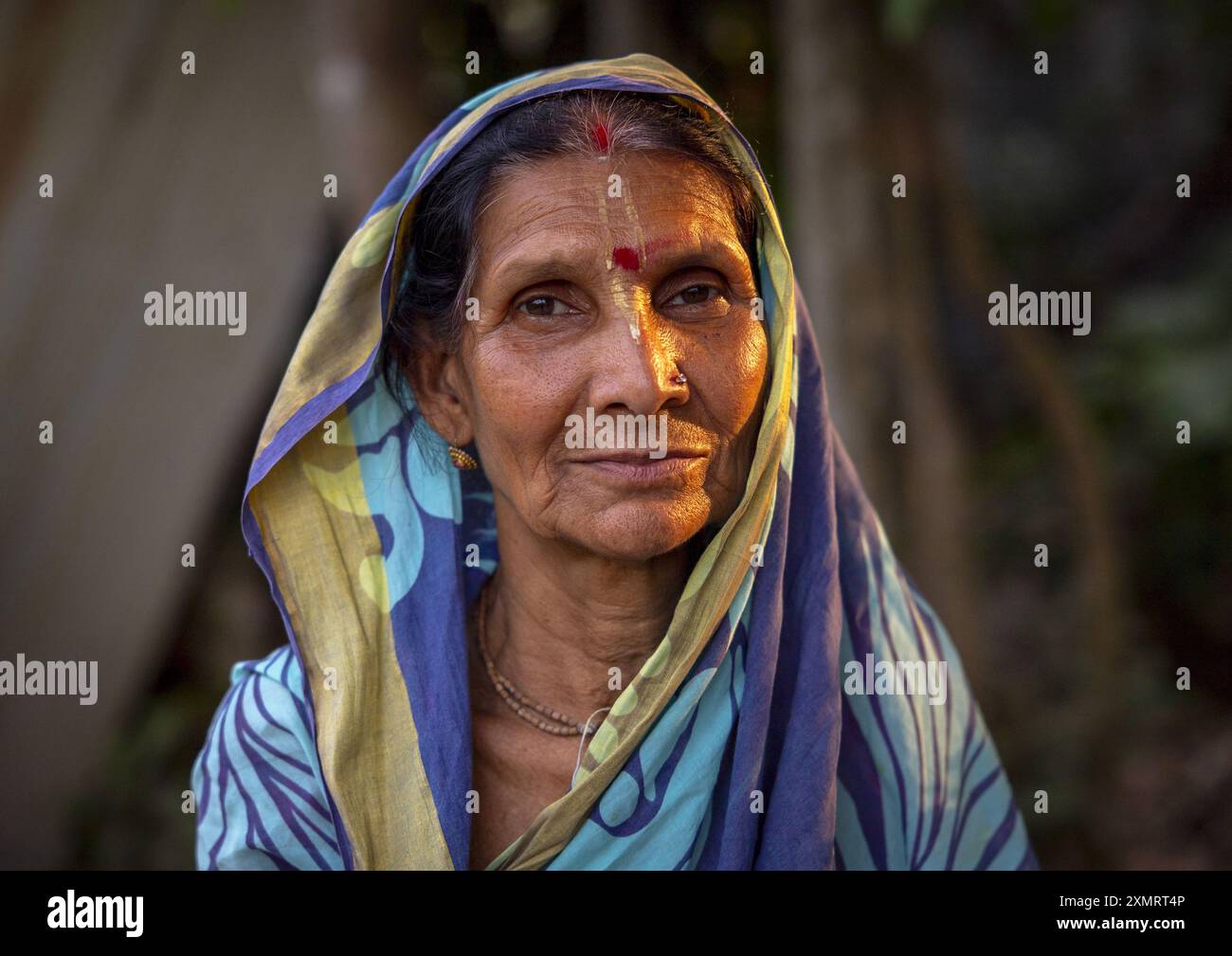 Portrait of an hindu woman with a red dot on the forehead, Dhaka Division, Munshiganj Sadar ...